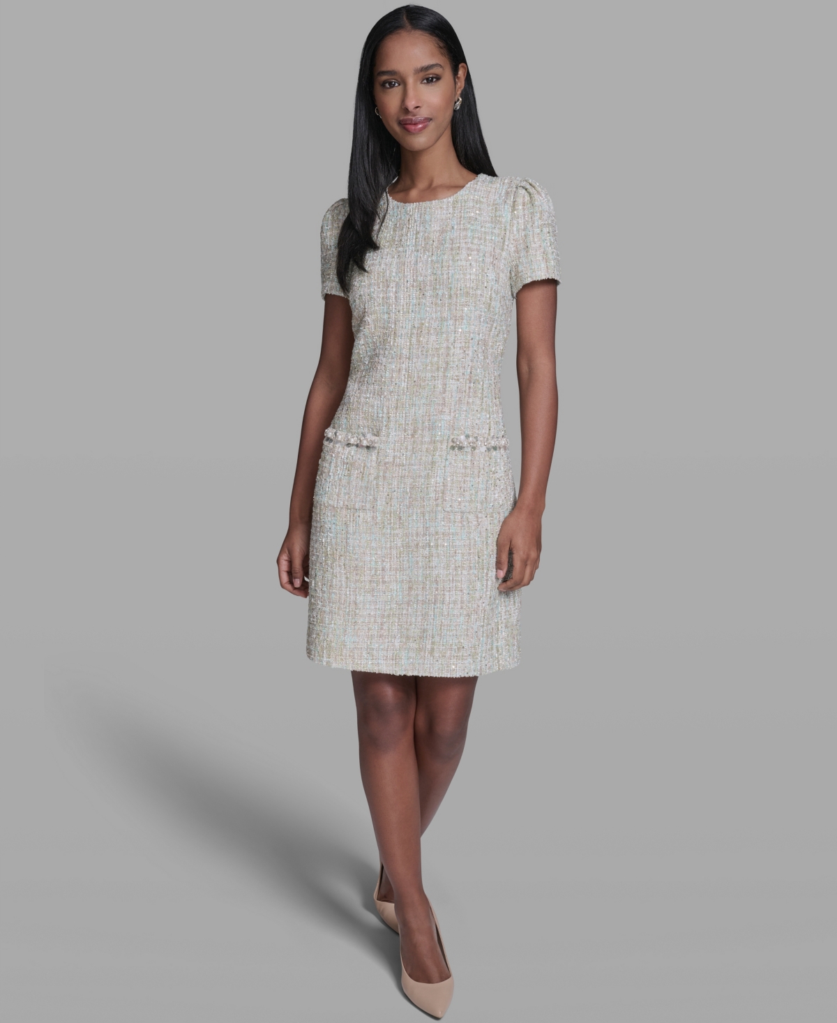 Click here for Karl Lagerfeld Paris Womens Sequined Textured Crew... prices