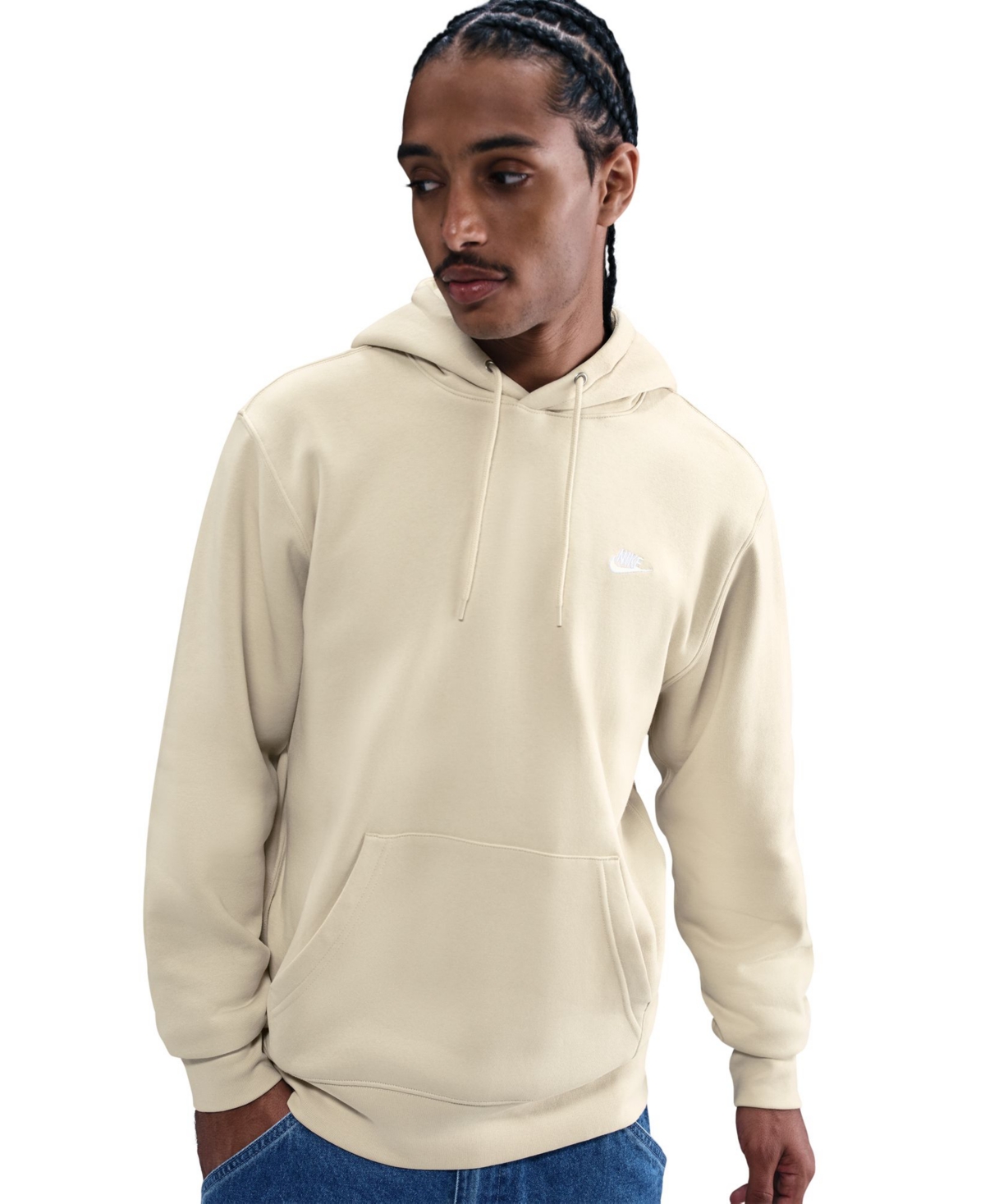 Click here for Nike Club Mens Pullover Fleece Logo Hoodie - Lite... prices