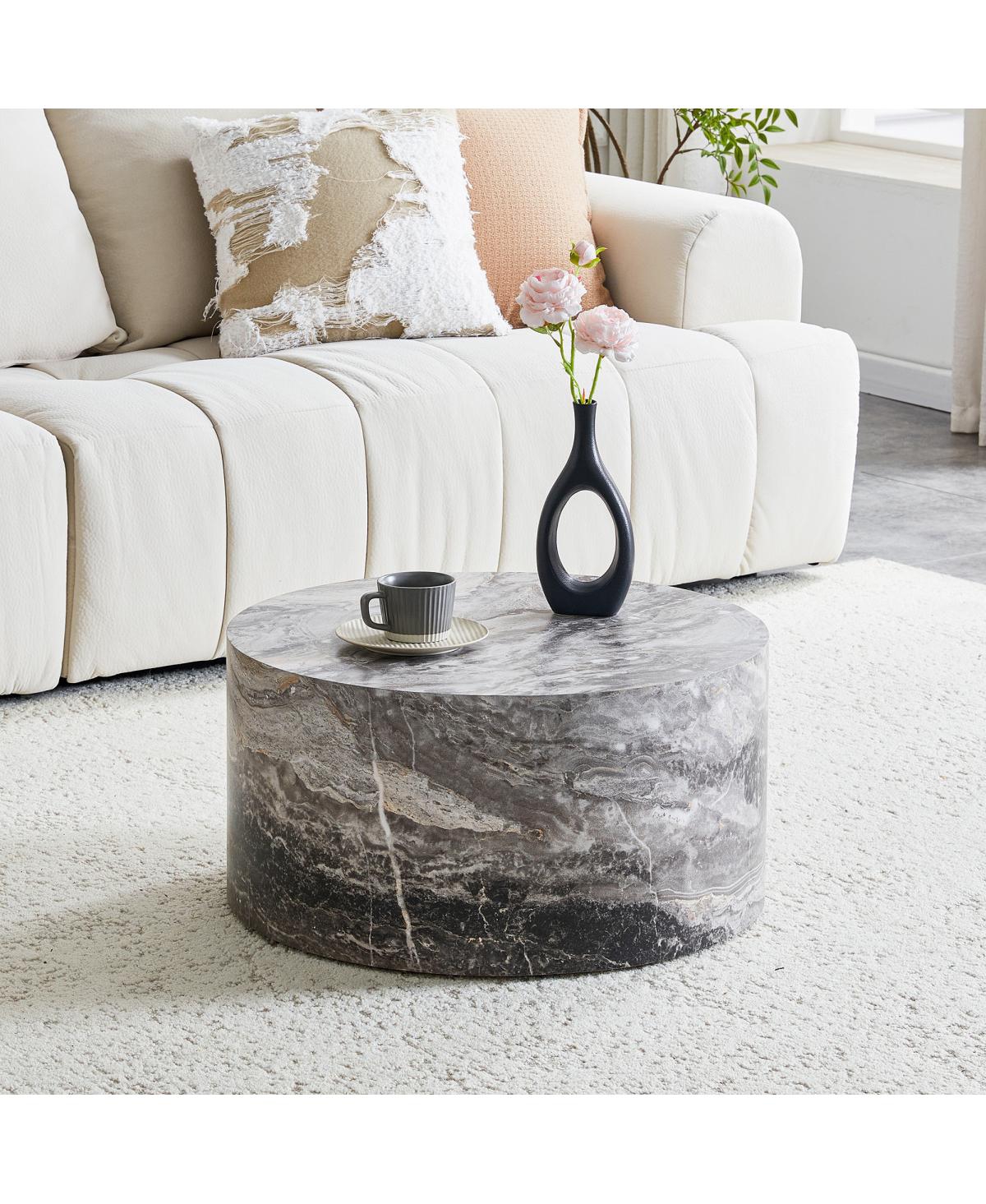 Click here for Streamdale Furniture Simple Gray Marble Round Mdf... prices