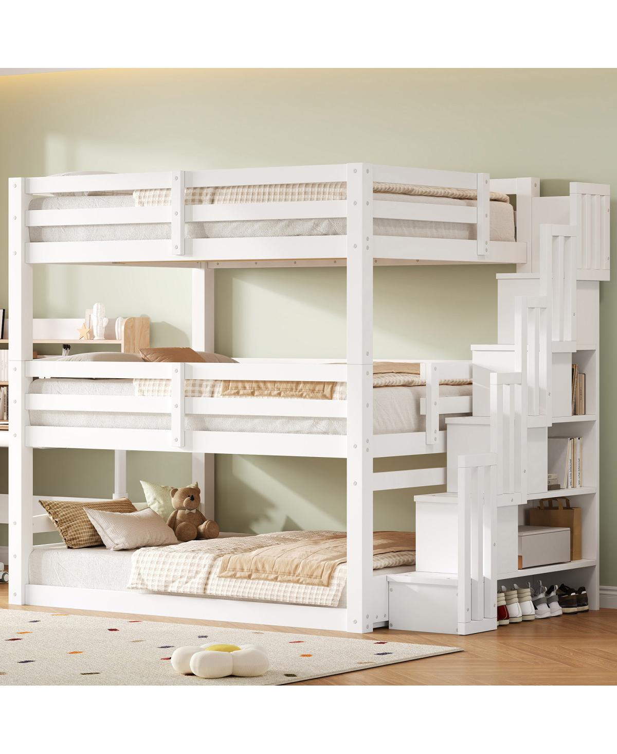 Click here for Streamdale Furniture Full Size Triple Bunk Bed wit... prices