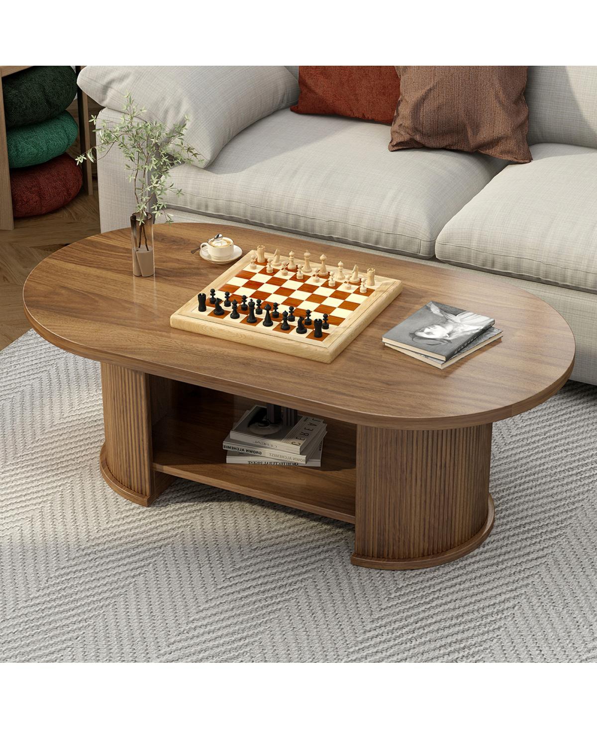 Click here for Streamdale Furniture Oval Fluted Coffee Table  47&... prices