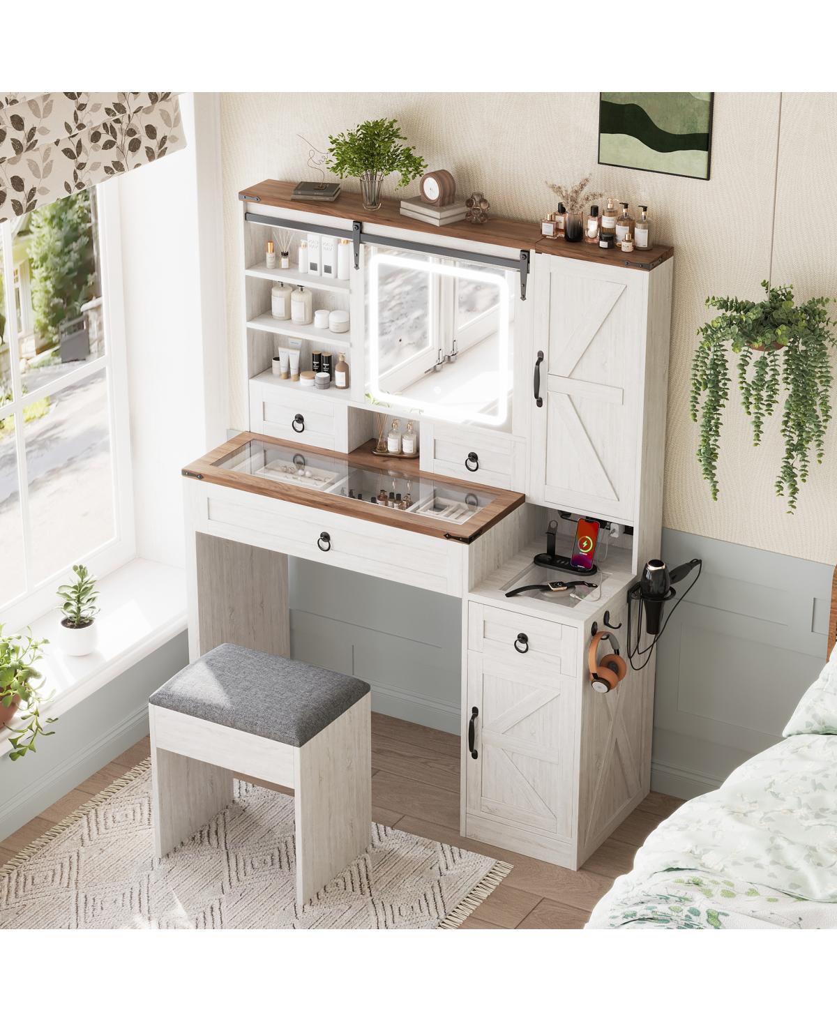 Click here for Streamdale Furniture Farmhouse Vanity Desk with Sl... prices