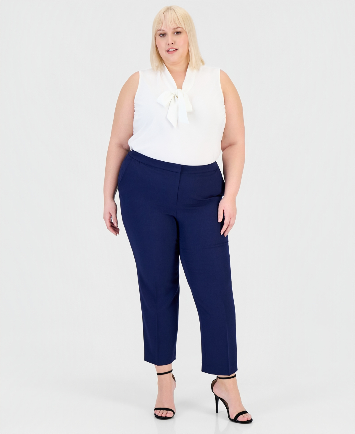 Click here for Kasper Plus Size Straight-Leg Pants - Kasper Navy prices