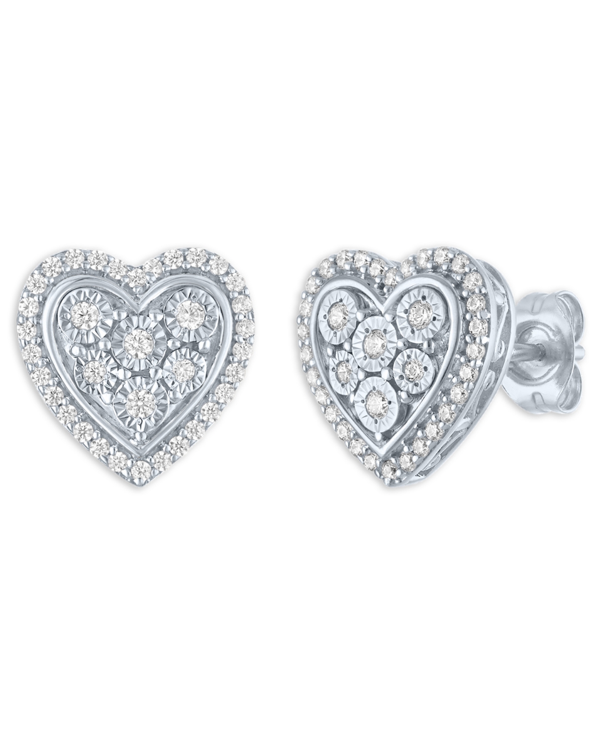 Click here for Macys Heart Diamond Earrings (1/4 ct. t.w.) in Ste... prices