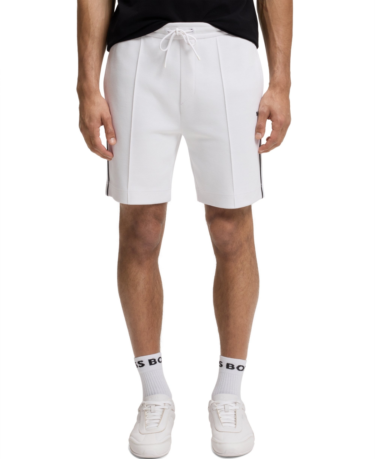 Click here for Boss by Hugo Boss Mens Cotton-Blend Piping Trim Sh... prices