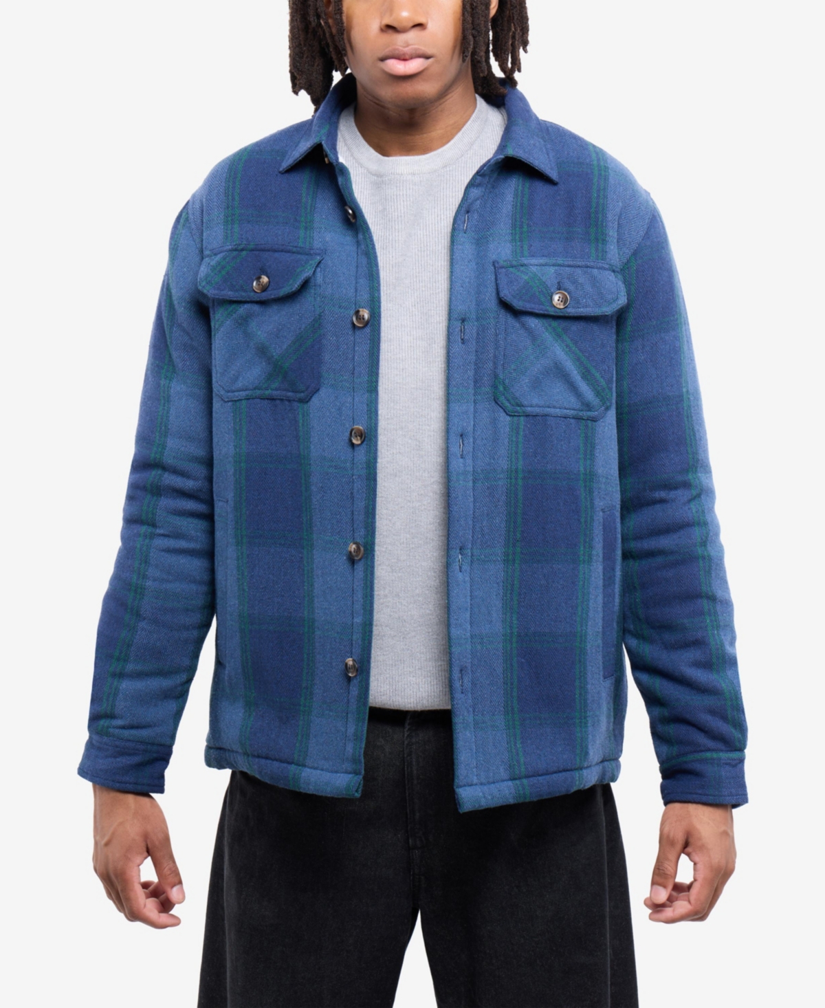 Click here for Xray Mens Cotton Plaid Flannel Button-Up Shirt Jac... prices