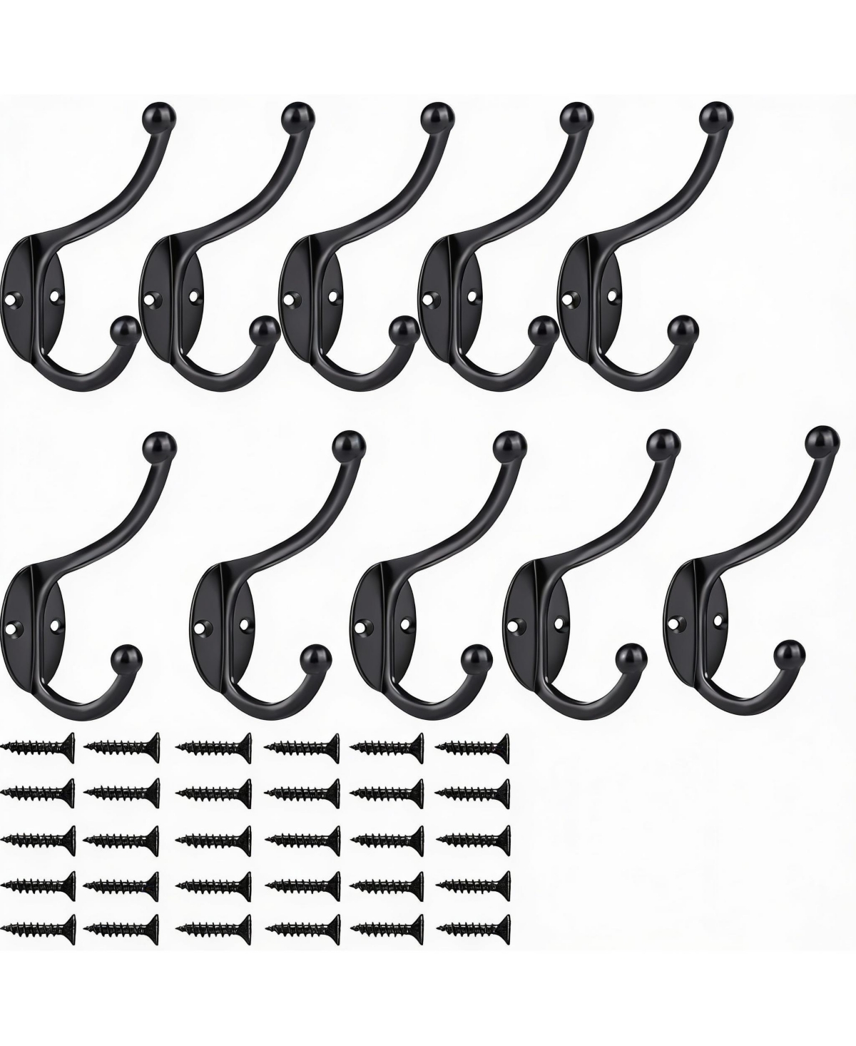 Click here for Yigii 10Pcs Black Zinc Die-Cast Coat Hooks  Dual D... prices