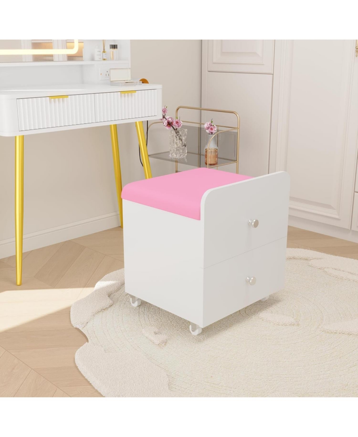 Click here for gaomon Vanity Stool Chair with Storage  Square Mak... prices