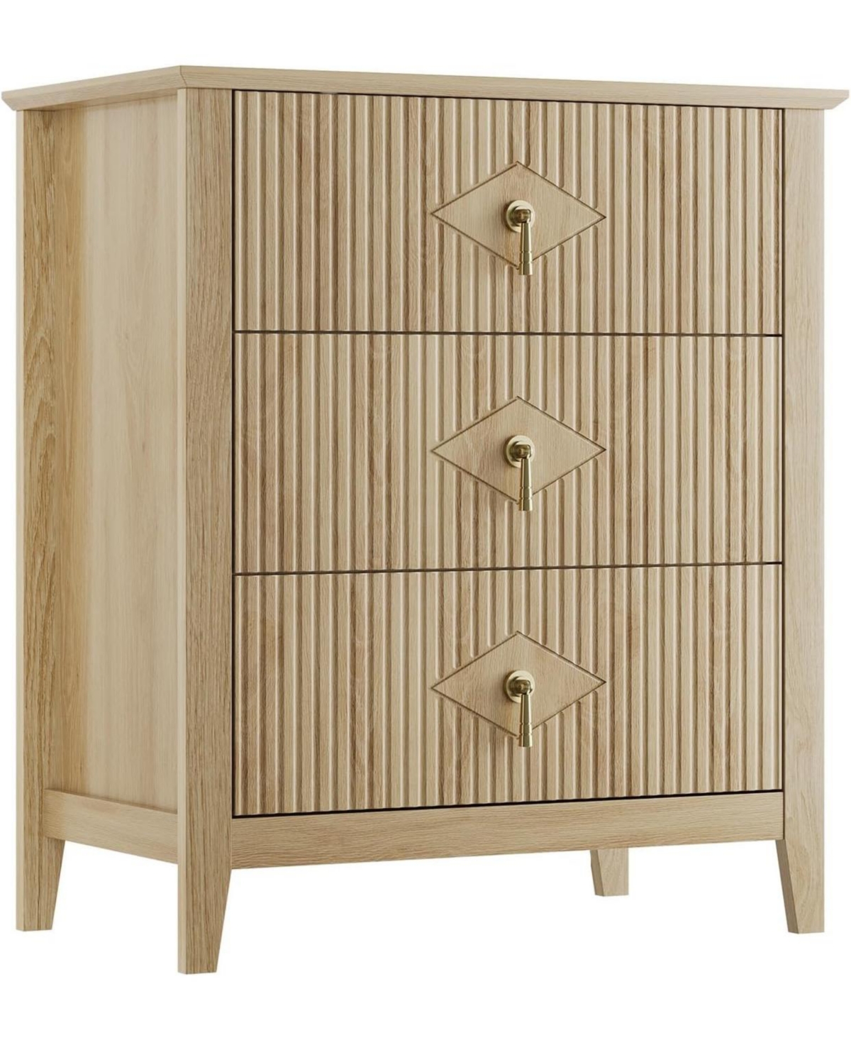 Click here for gaomon Wide Fluted Dresser  3 Drawer Modern Wood N... prices