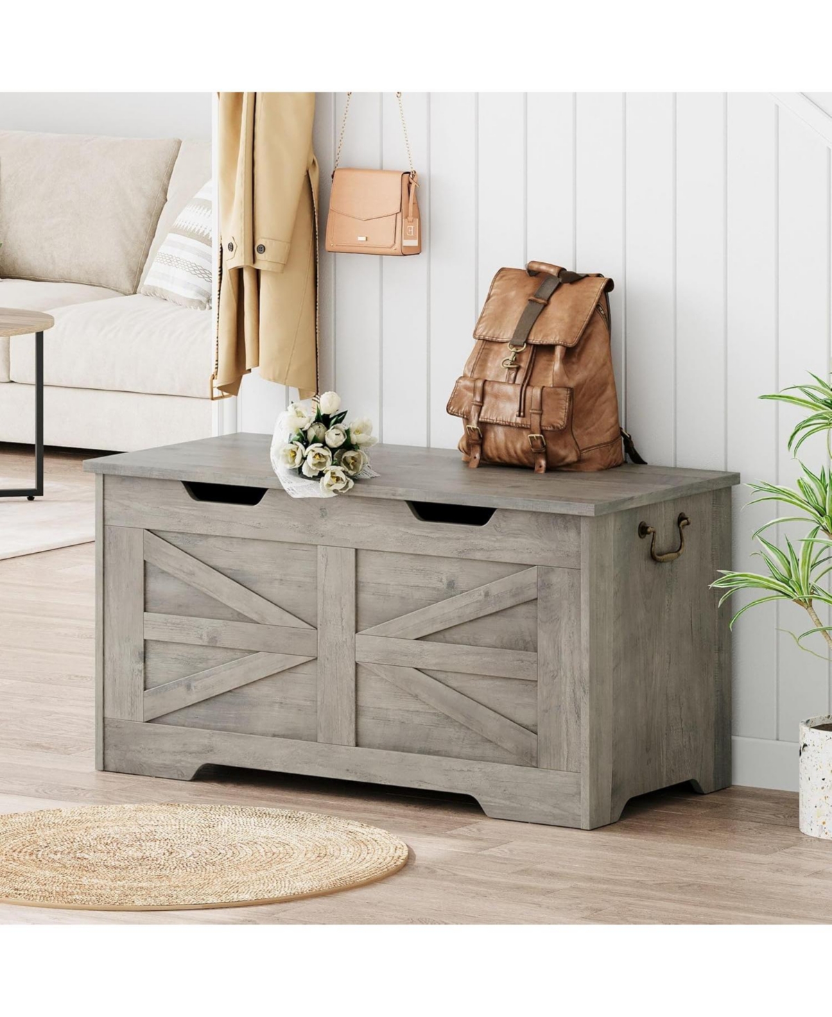 Click here for gaomon Storage Chest  39.4 Wooden Storage Bench wi... prices