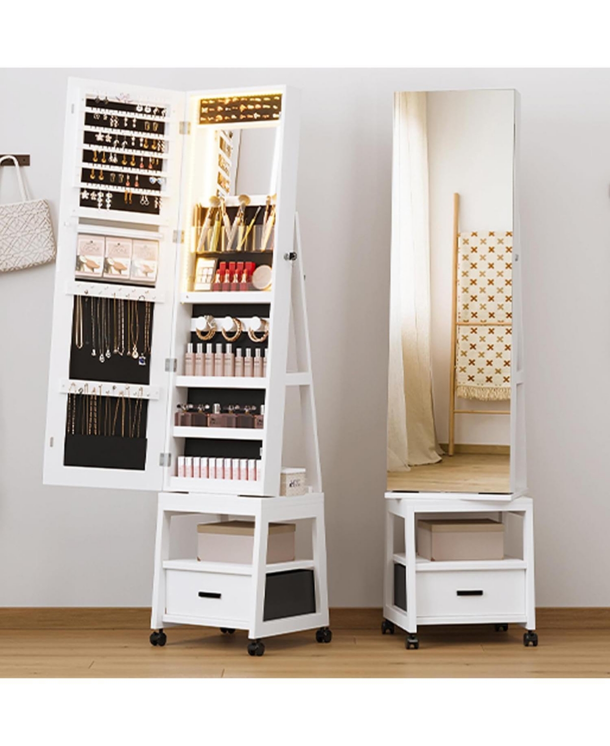 Click here for Gaomon 360° Swivel Jewelry Cabinet with Led L... prices