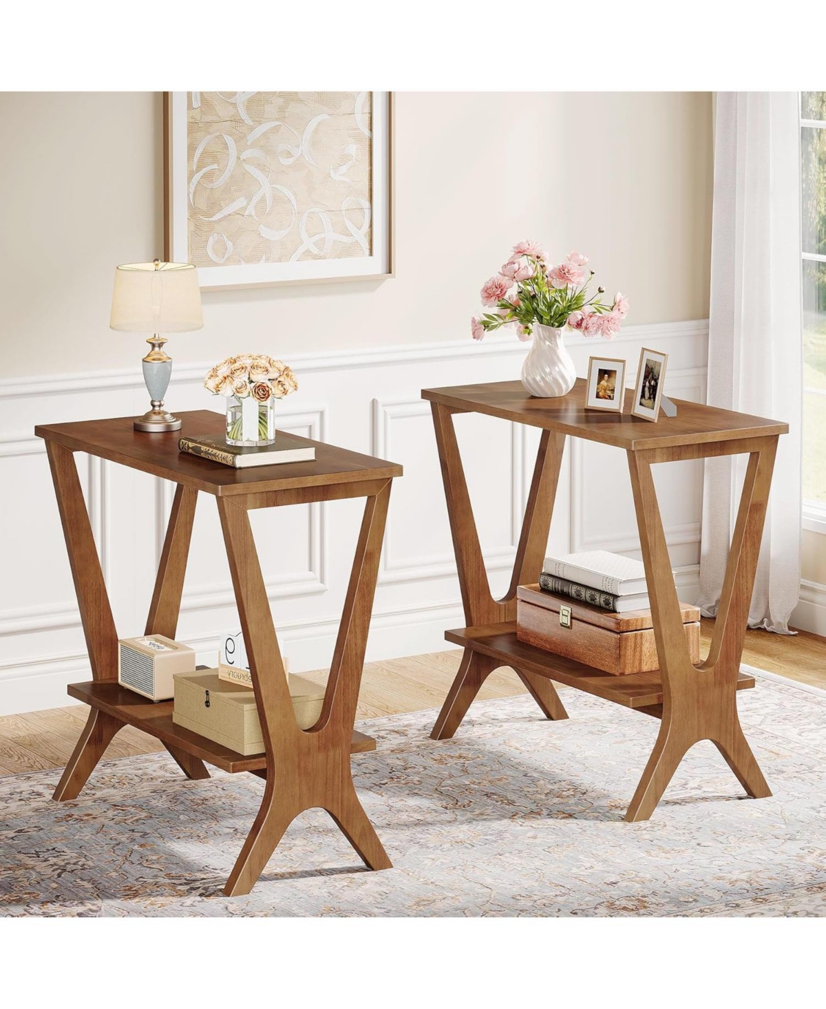 Click here for Tribesigns Solid Wood End Table for Living Room  2... prices
