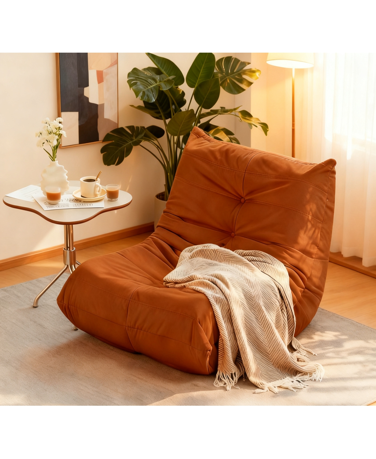 Click here for Streamdale Furniture Luxury Orange Microfiber Acce... prices