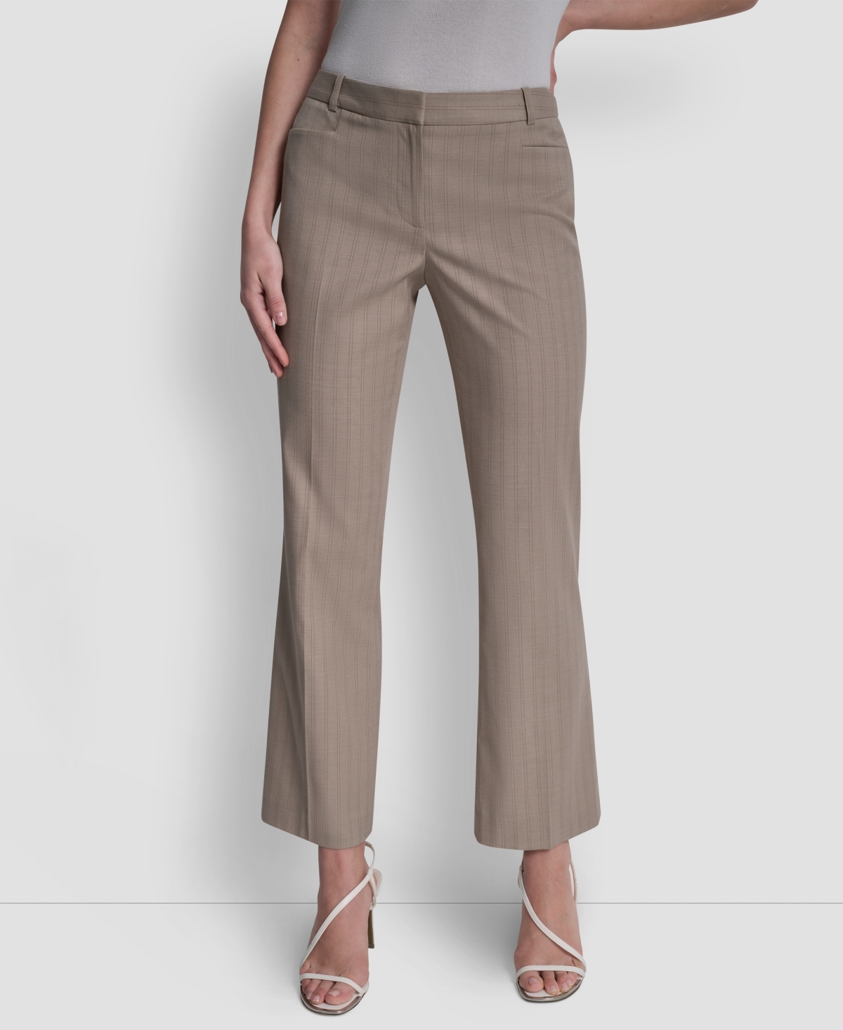 Click here for Dkny Petite Pinstripe Modern Fashion Pants - Beige prices