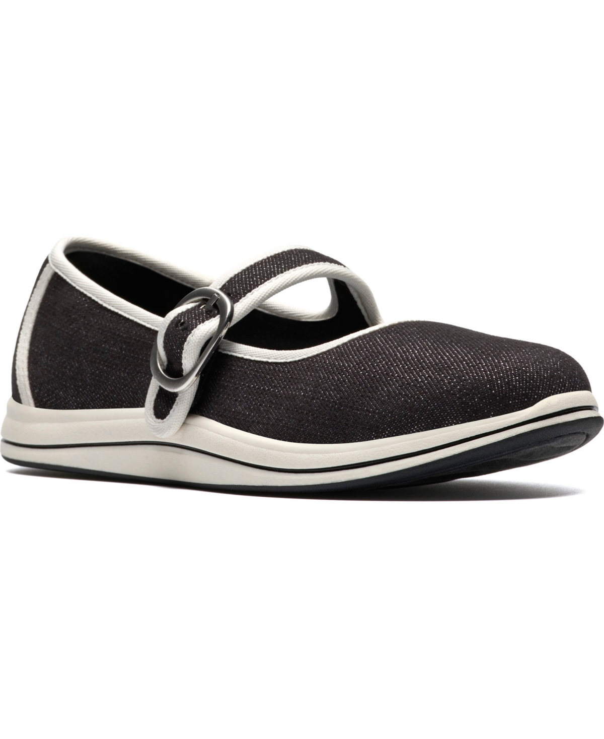 Click here for Clarks Womens Breeze Janey Round Toe Flats - Black prices
