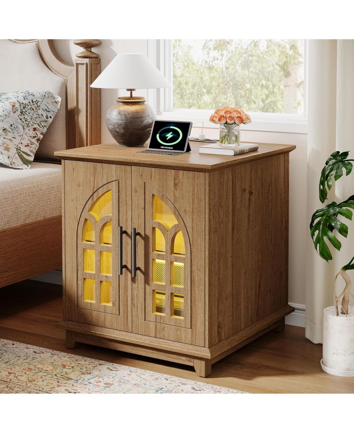 Click here for Tribesigns Large End Table with Charging Station &... prices