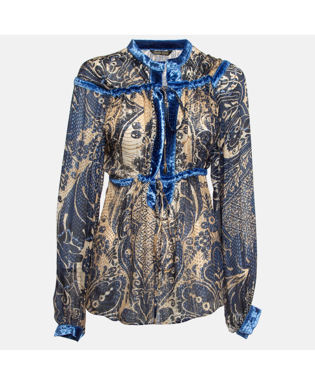 Click here for Pre-Owned Roberto Cavalli Womens Blue/brown Printe... prices