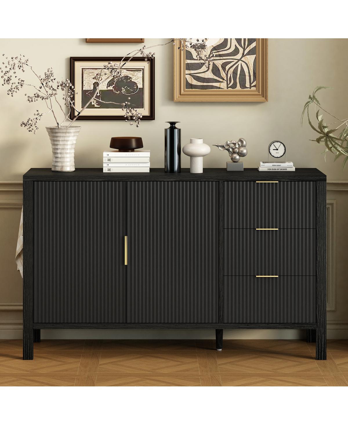 Click here for Streamdale Furniture Modern Wave-Pattern Sideboard... prices