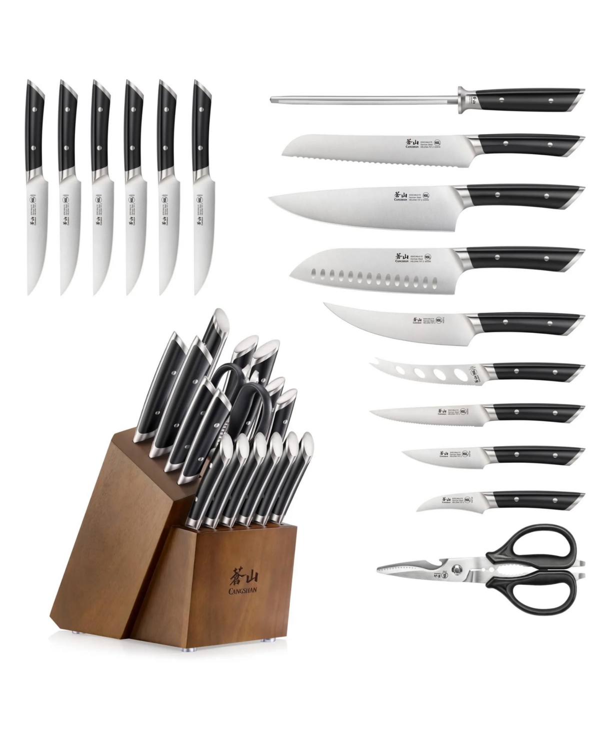 Click here for Cangshan Helena Series Steel 17-Pc. Knife Block Se... prices