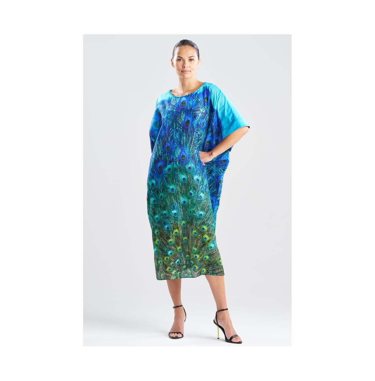 Click here for Natori Womens Peacock - Cotton Voile Caftan w/ Bea... prices