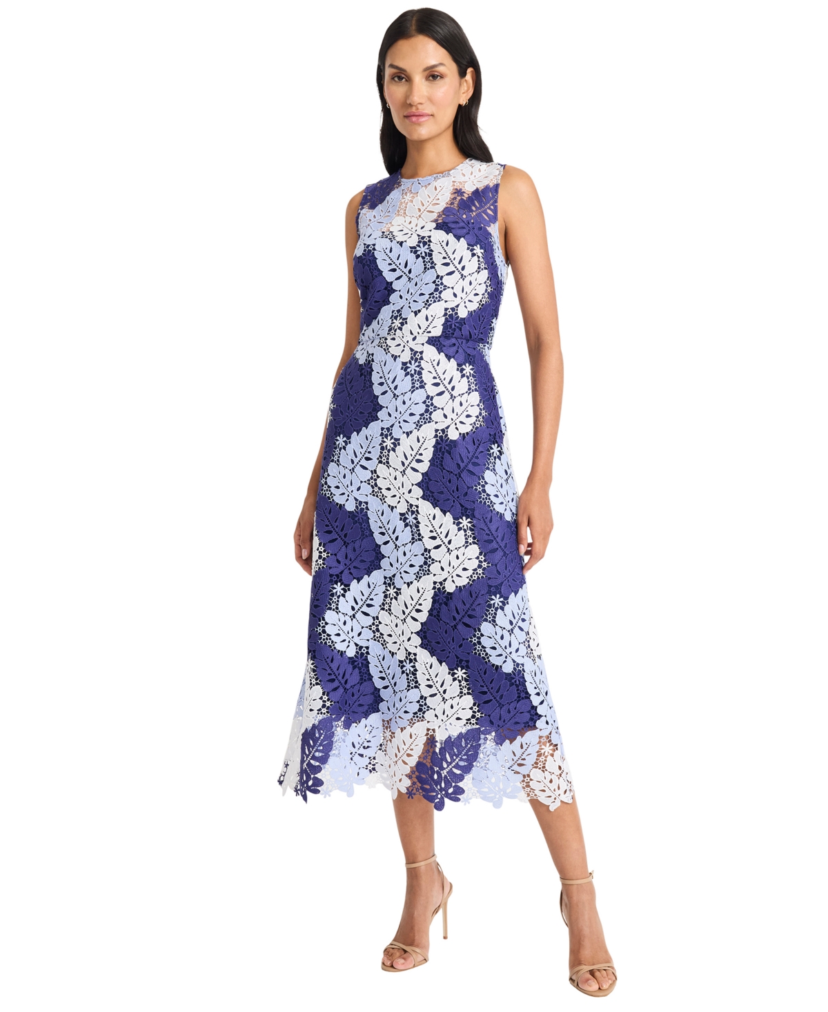 Click here for Maggy London Womens Sleeveless Lace Midi Dress - N... prices