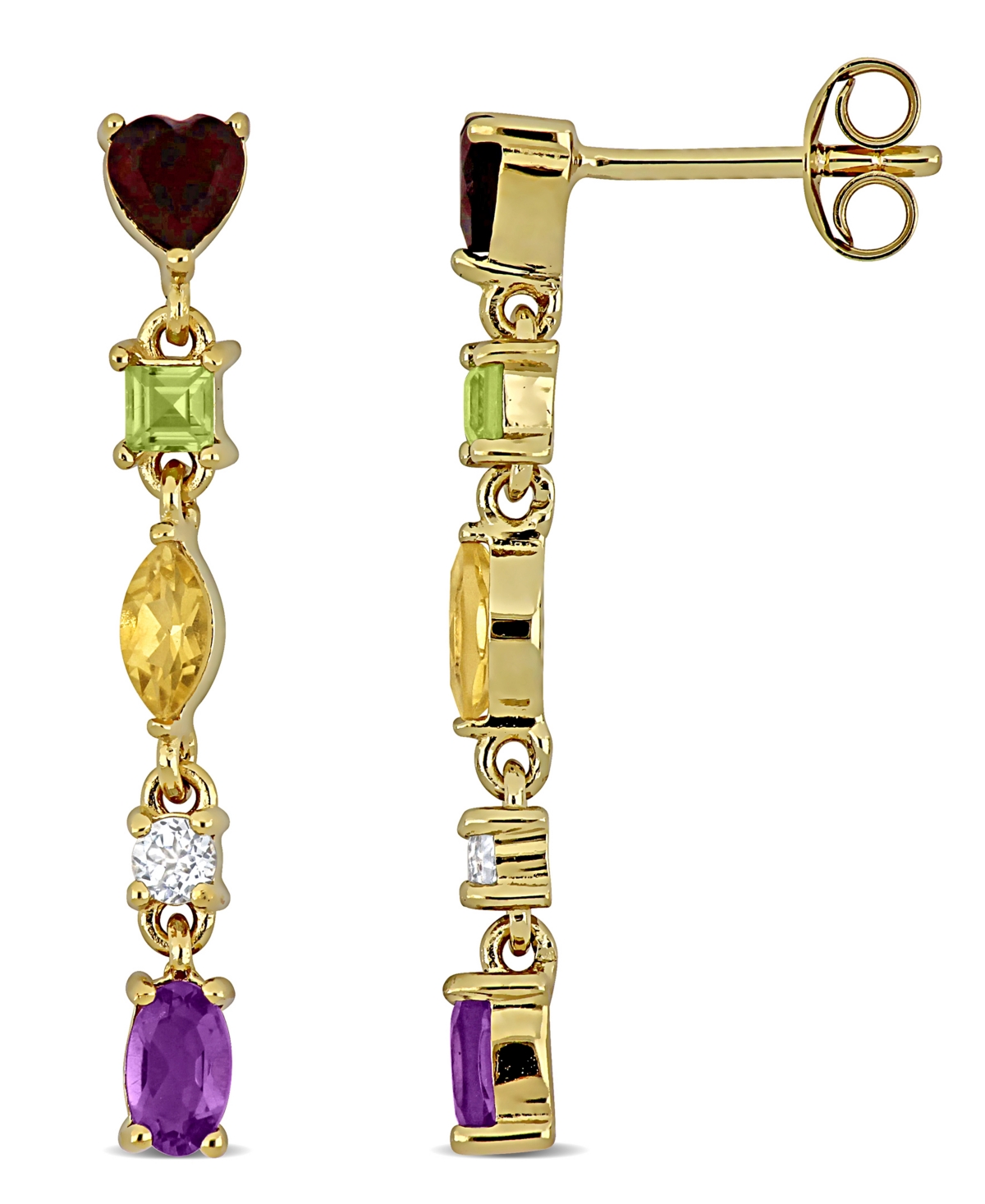 Click here for Macys Multi-Gemstone (1-5/8 ct. t.w.) Heart Drop E... prices