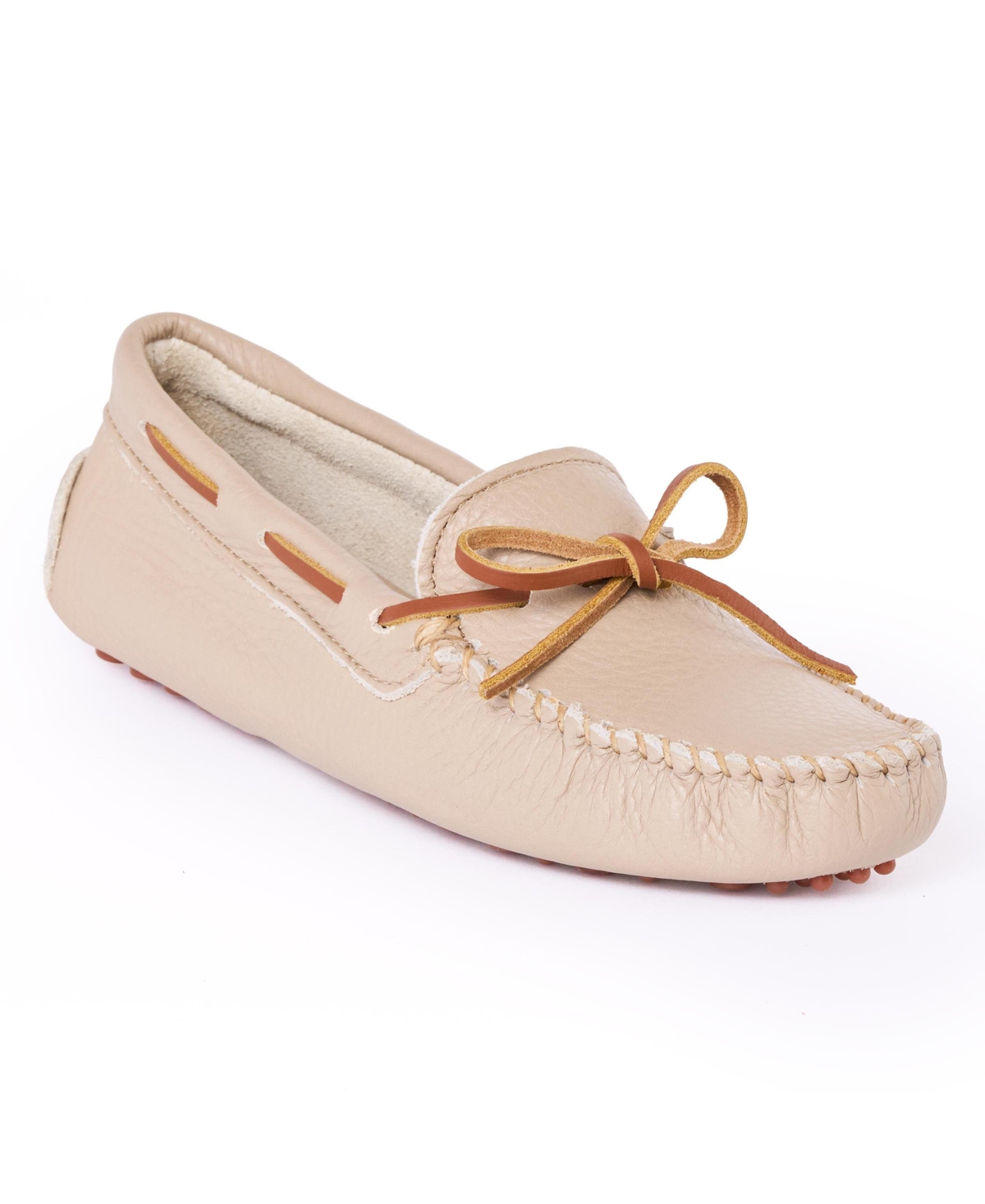 Click here for Minnetonka Womens Leather Classic Driver - Taupe prices