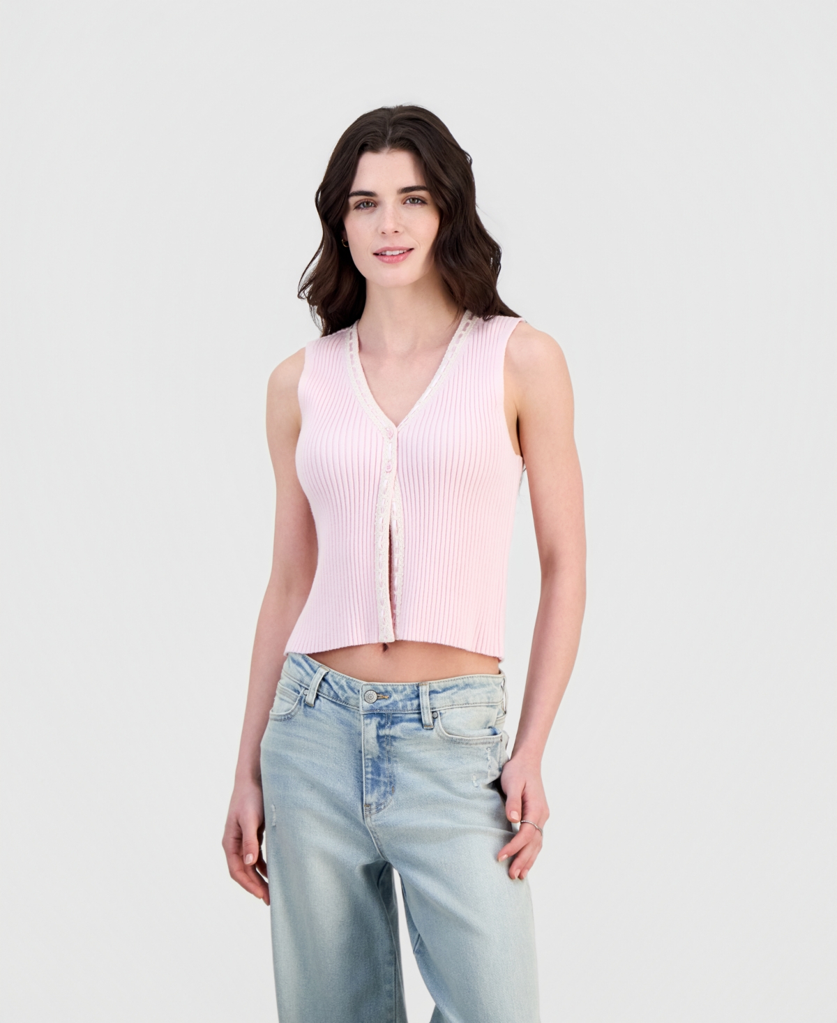 Click here for Hippie Rose Juniors Ribbon-Trim Sweater Vest - Bal... prices