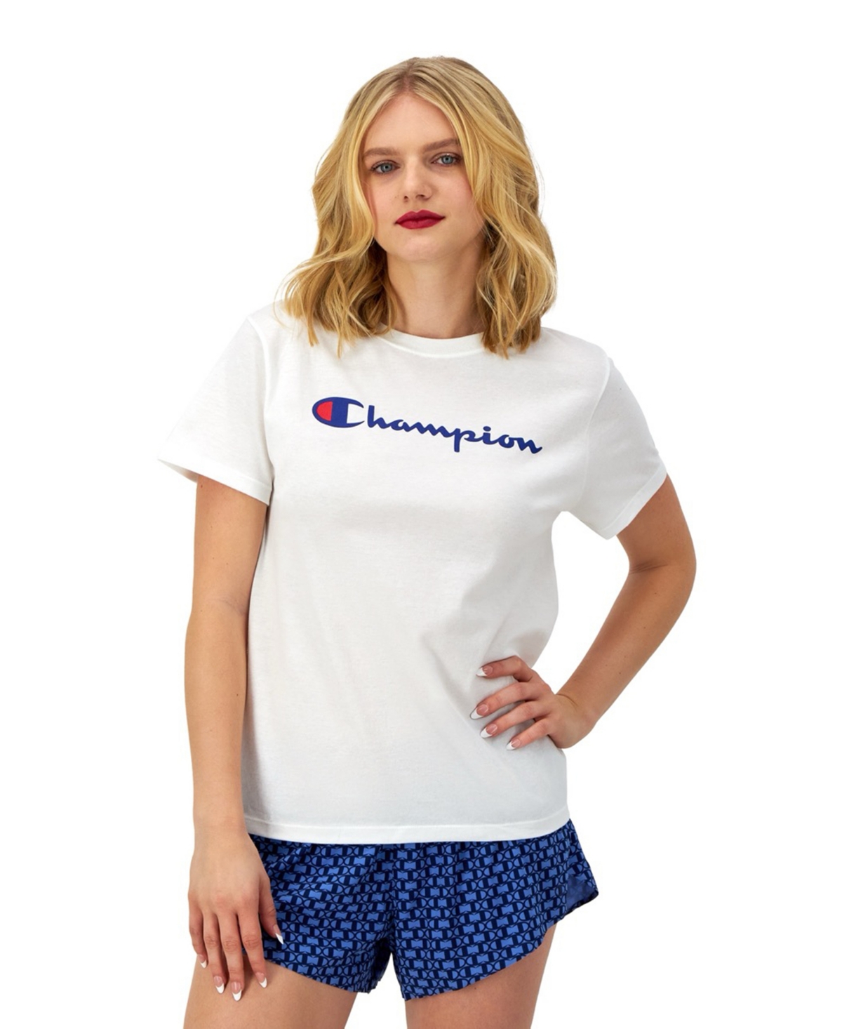 Click here for Champion Womens Classic Script Graphic T-Shirt - B... prices