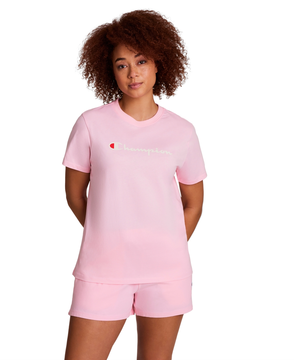 Champion Womens Classic Script Graphic T-Shirt - Rose Shadow