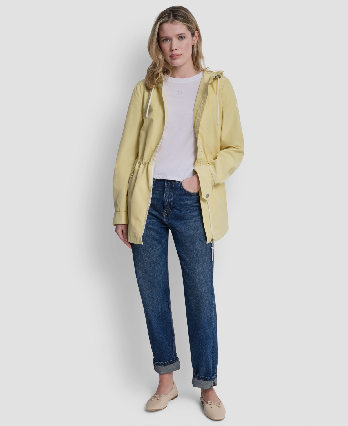 Click here for Dkny Womens Sporty Anorak Hooded Raincoat - Lemon... prices