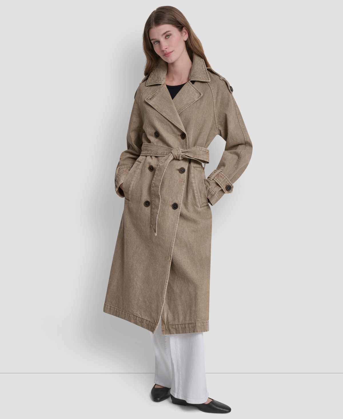 Click here for Dkny Womens Double Breasted Belted Trench Coat - K... prices