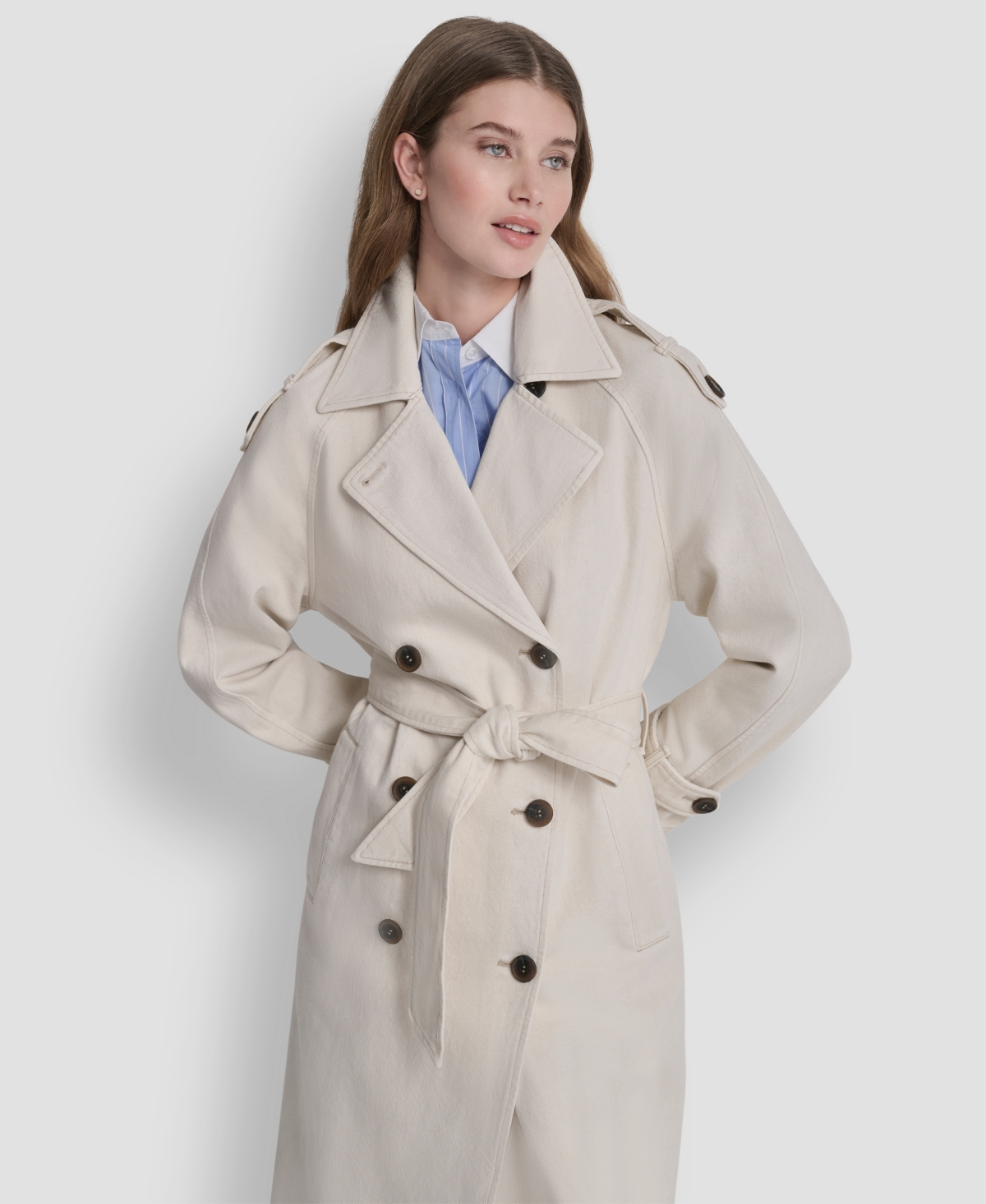 Click here for Dkny Womens Double Breasted Belted Trench Coat - P... prices