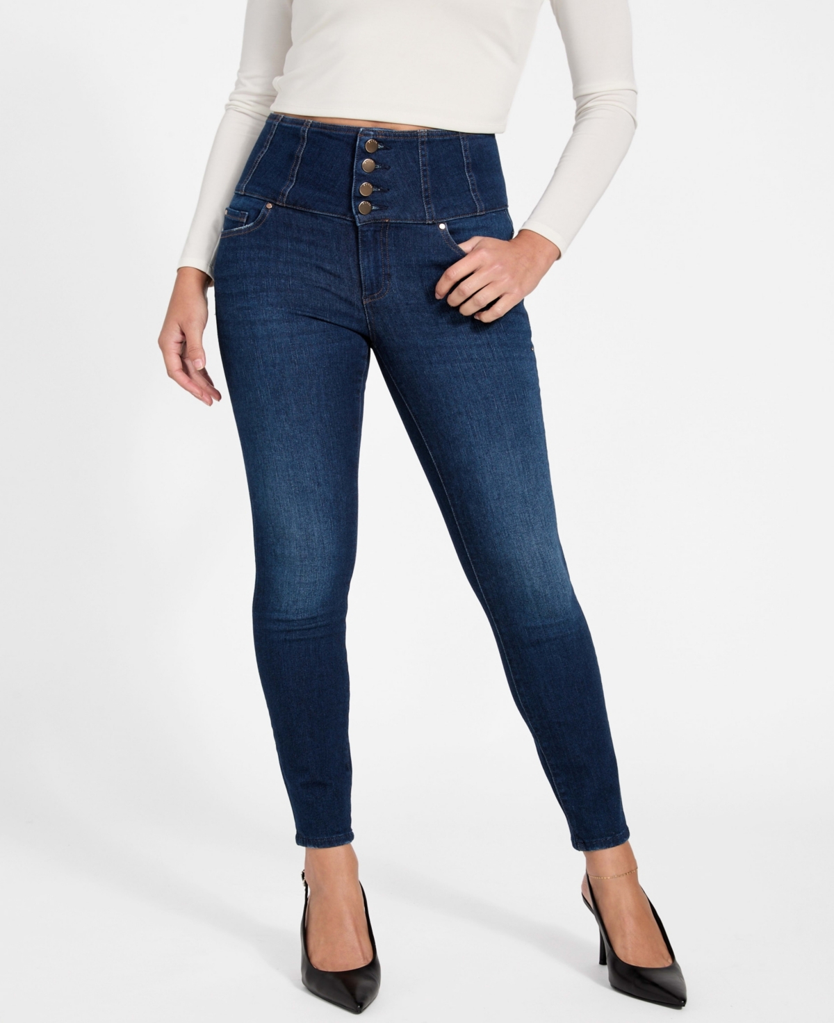 Click here for Guess Womens Corset Shape Up Skinny Jeans - Seduct... prices