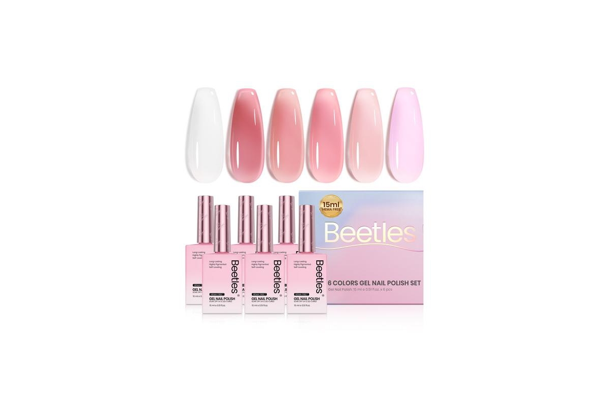 Click here for Beetles Nude Gel Nail Polish Set - 6 Colors - Blac... prices