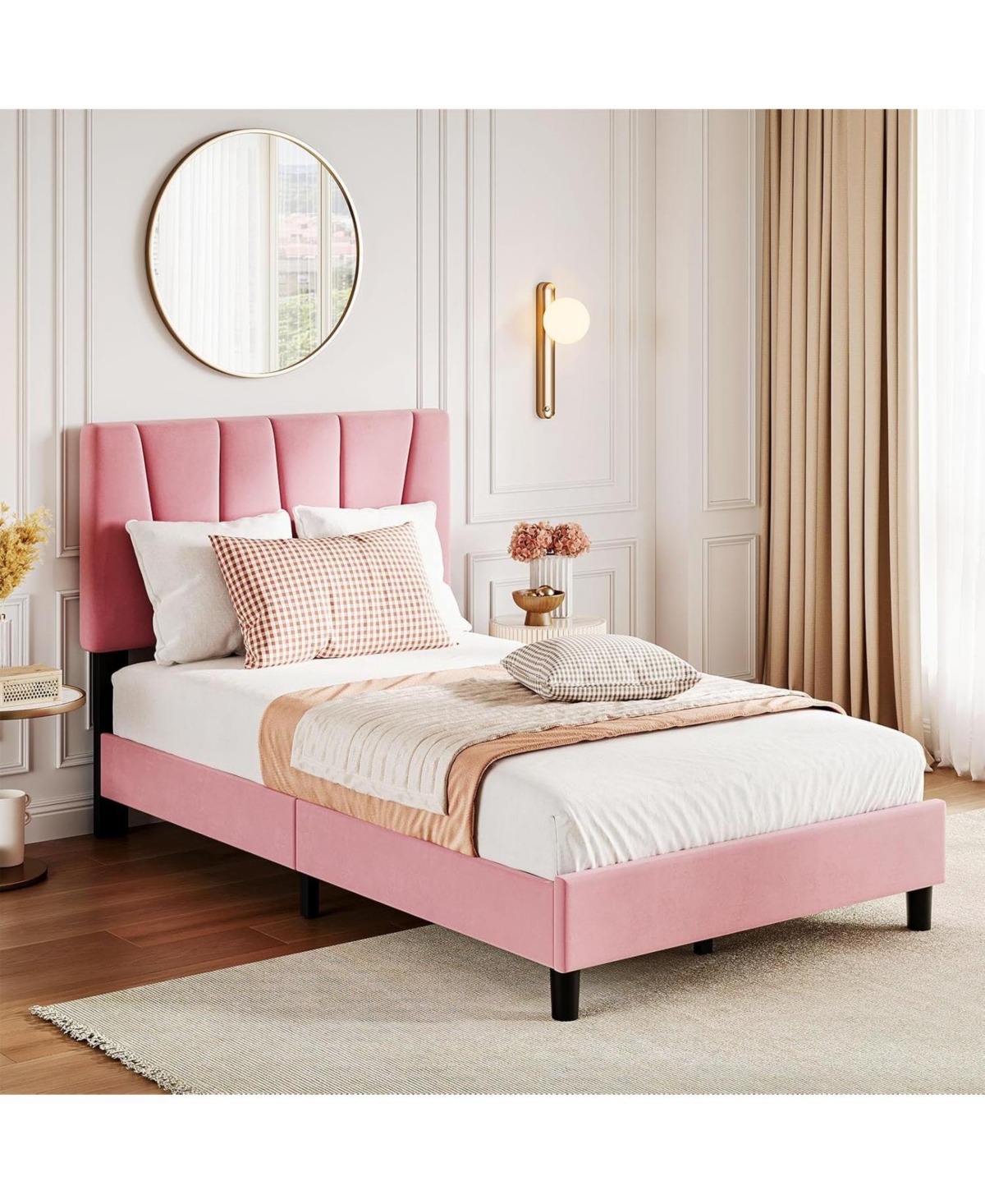 Click here for gaomon Size Bed Frame with Adjustable Headboard  L... prices