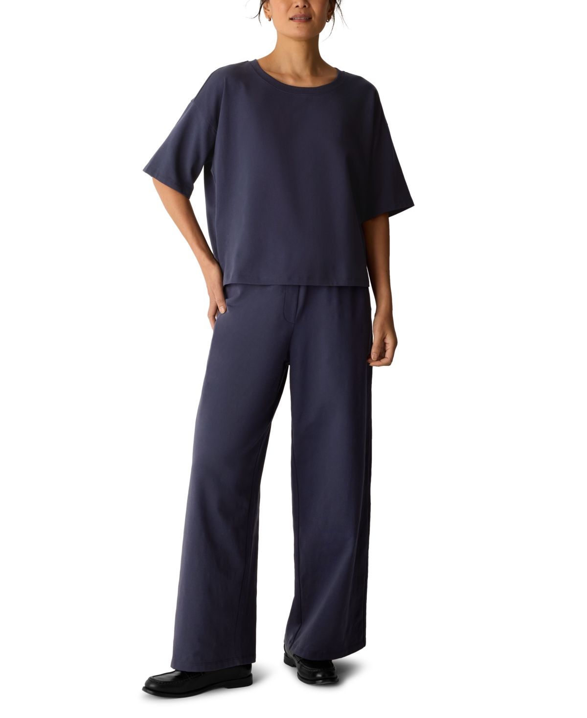 Click here for Eileen Fisher Womens Crewneck Boxy T-Shirt - Ink prices