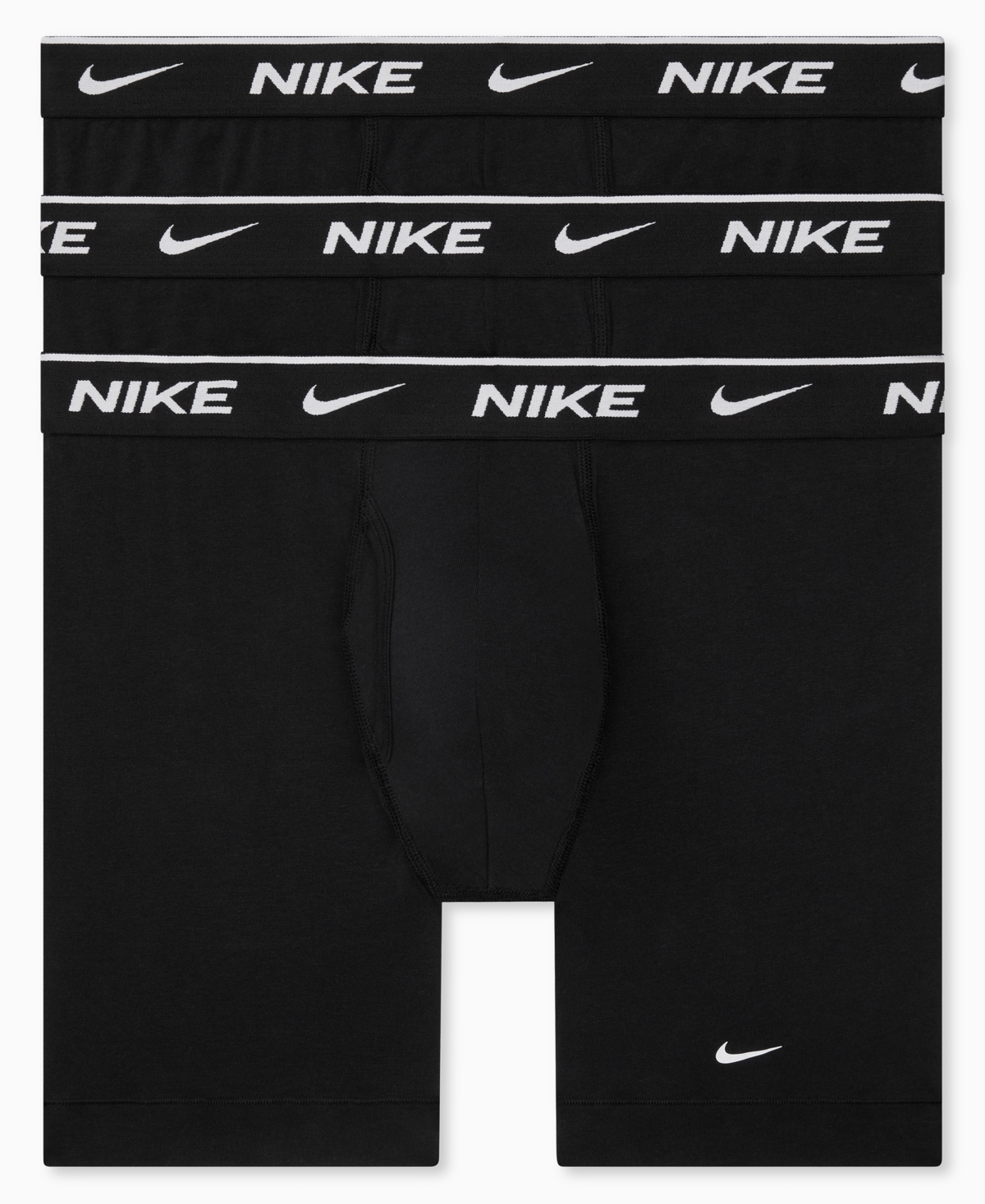 Nike Mens Dri-fit Essential Cotton Stretch Boxer Briefs  3-Pack - Black