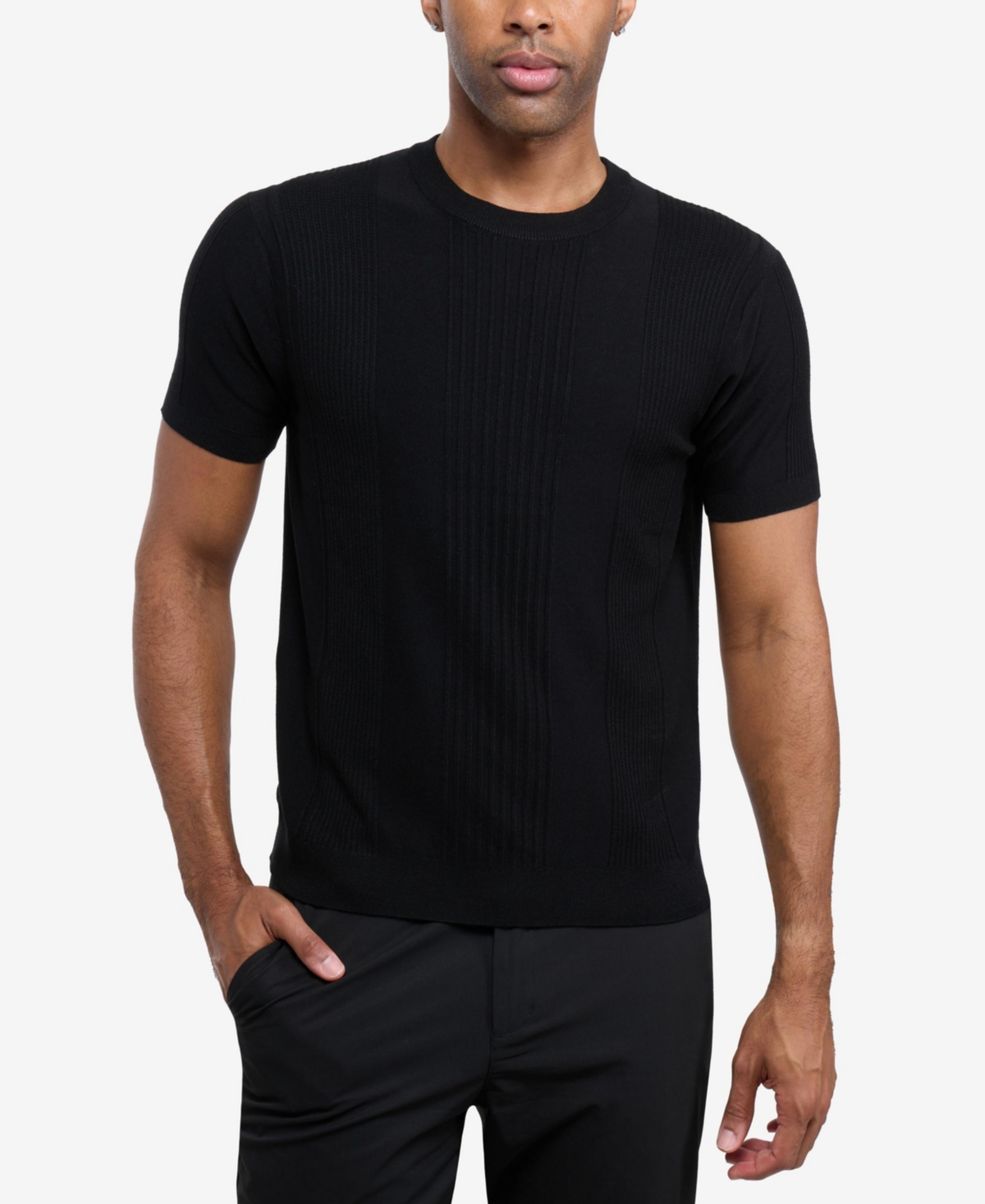 Click here for Xray Mens Crew Rib Neck Raised Stripe Sweater - Bl... prices