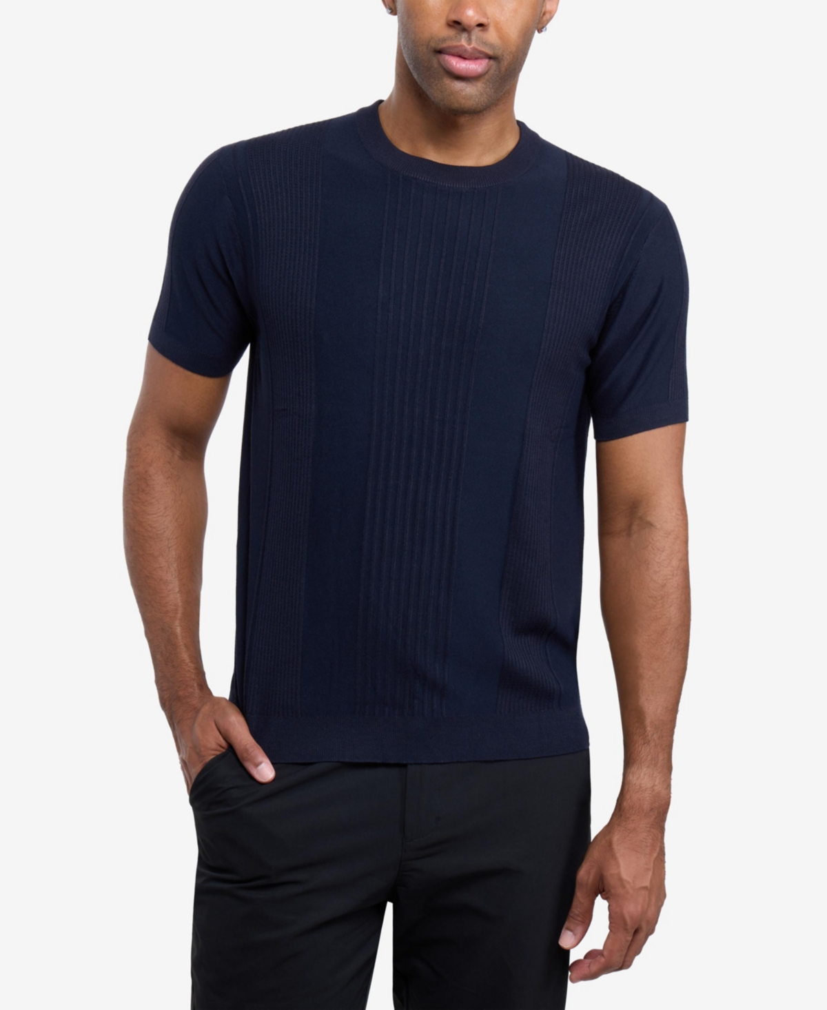 Click here for Xray Mens Crew Rib Neck Raised Stripe Sweater - Na... prices