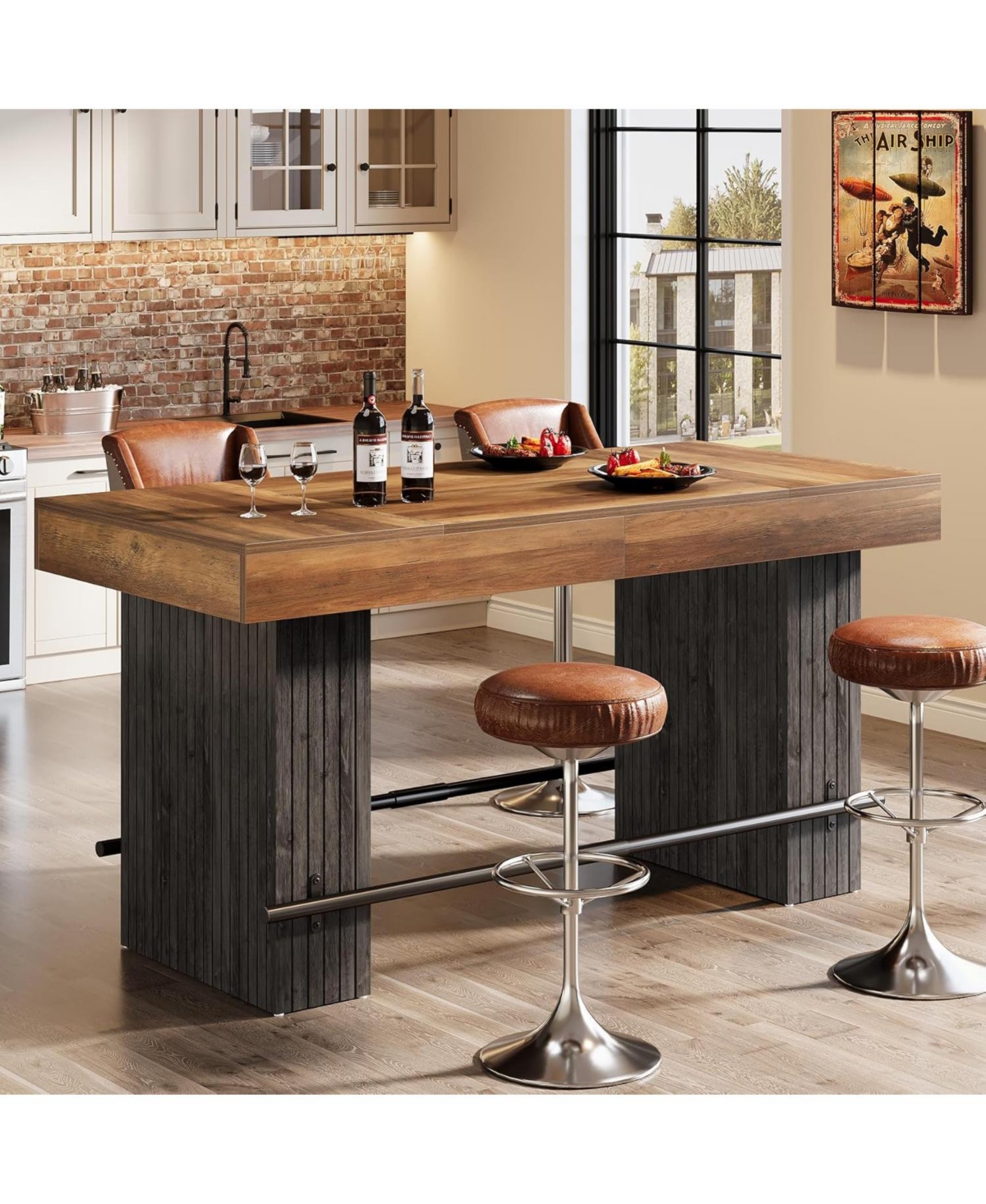 Click here for Tribesigns 62.2Inch Bar Table  Industrial Counter... prices