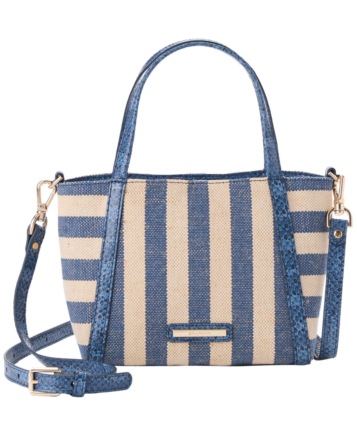 Click here for Brahmin Small Mona Handle Tote Bag - Blue prices