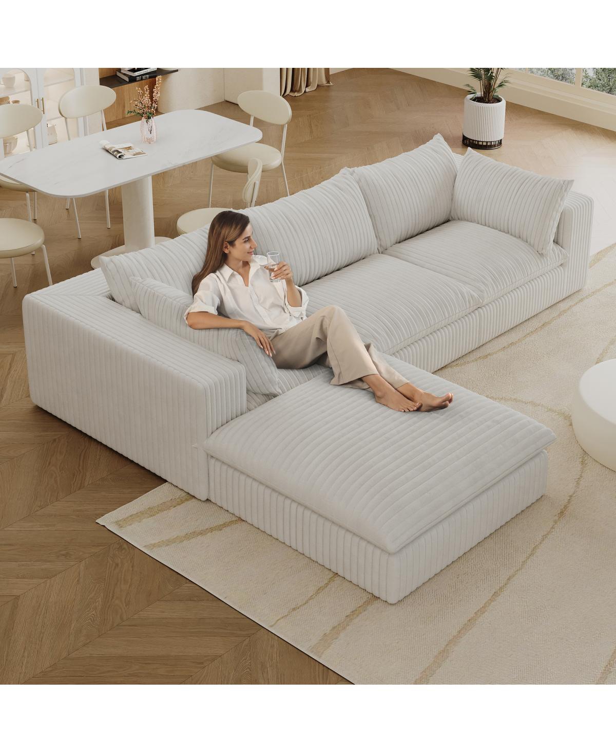 Click here for Streamdale Furniture 118.2 Cloud Sofa  Corduroy  D... prices