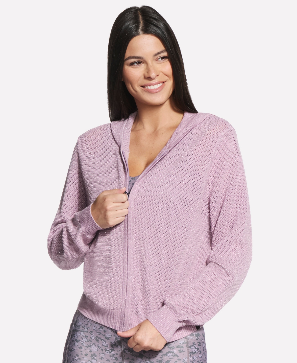 Click here for Skechers Womens Go Walk Shine Full-Zip Sweater - M... prices