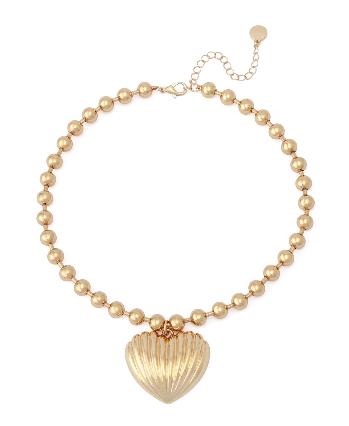 Click here for Steve Madden Gold Fluted Heart Pendant Necklace -... prices