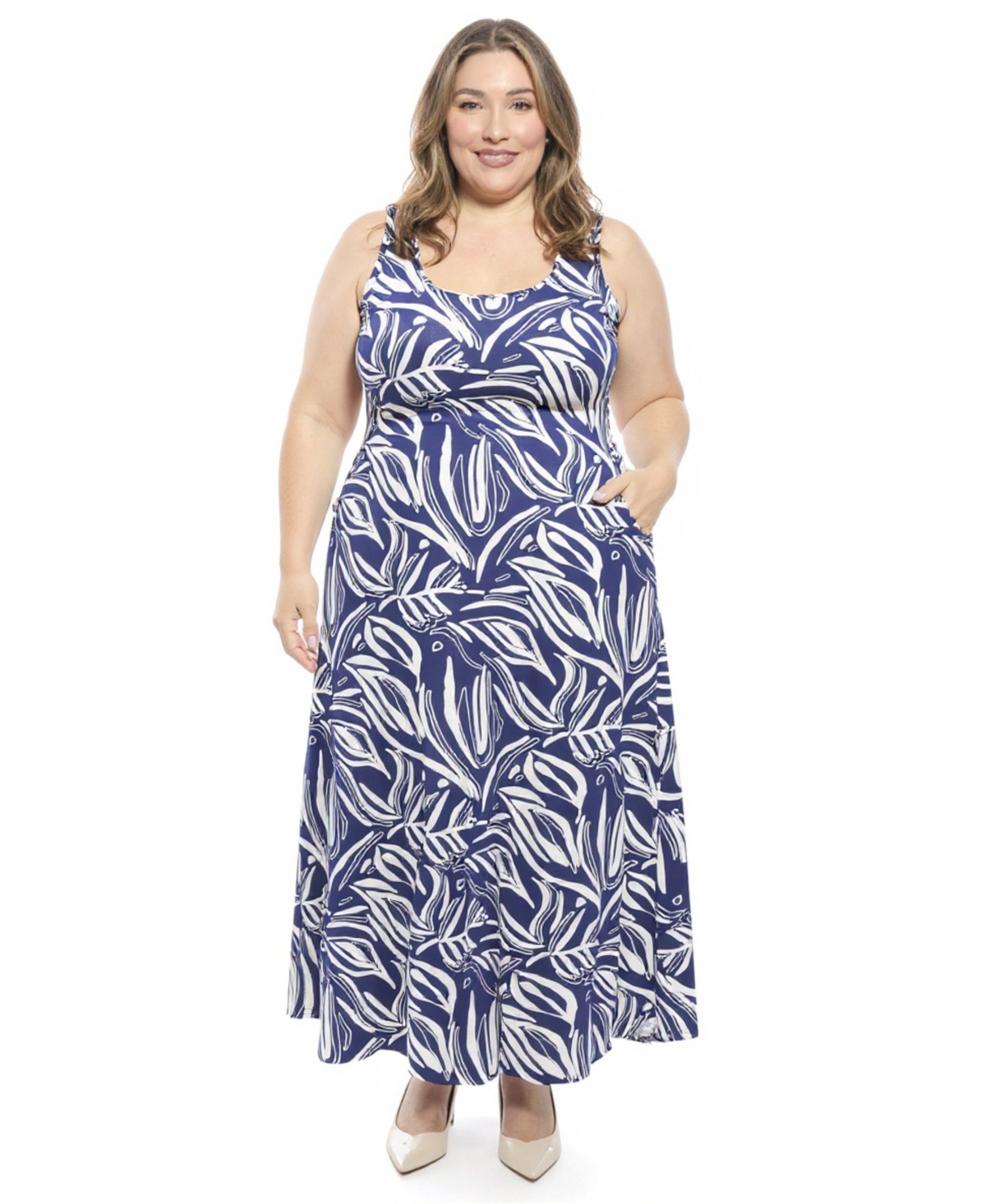 Click here for 24seven Comfort Apparel Plus Size Abstract Scoop N... prices