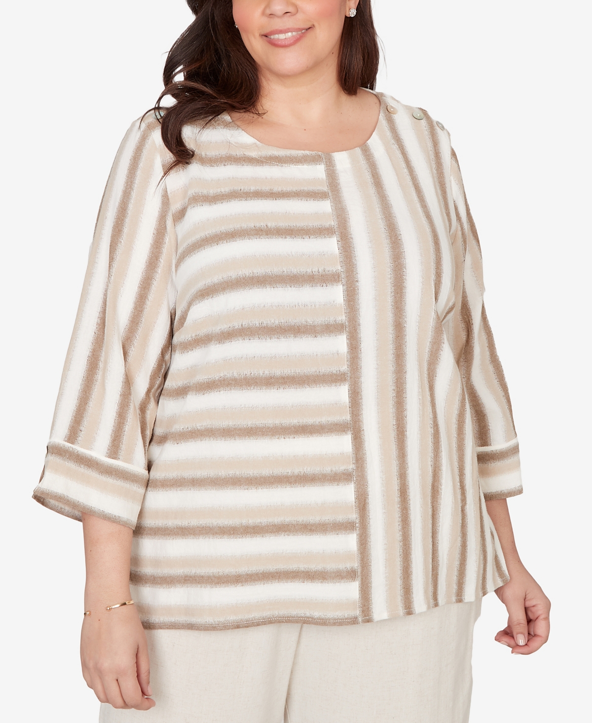 Click here for Alfred Dunner Plus Size Natural Wonder Spliced Str... prices