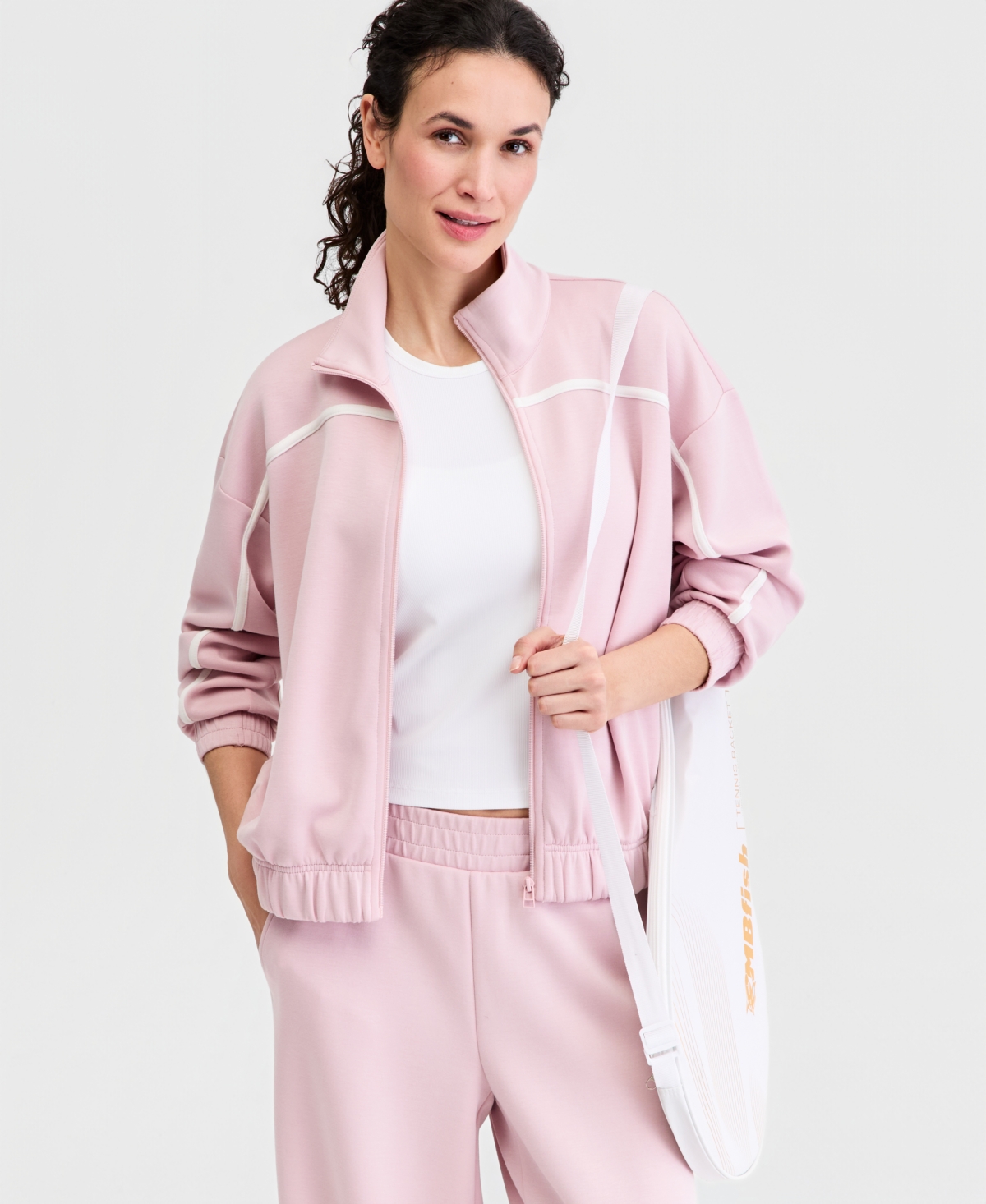 Click here for Id Ideology Womens Butter Soft Funnel-Neck Full-Zi... prices