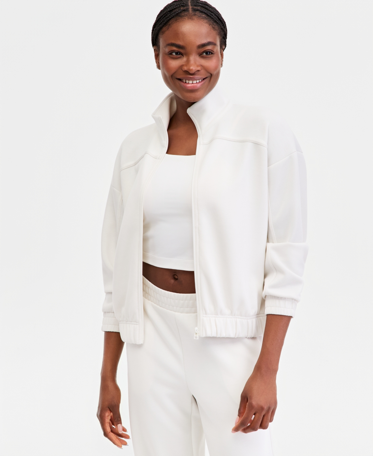 Click here for Id Ideology Womens Butter Soft Funnel-Neck Full-Zi... prices