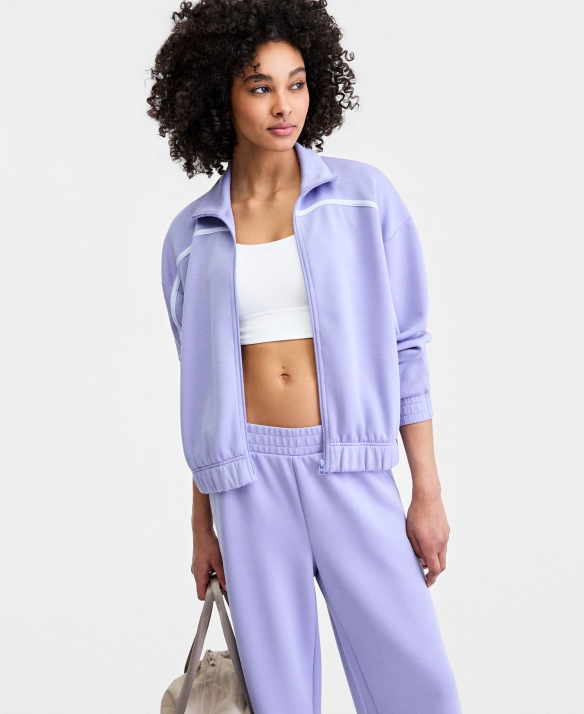 Click here for Id Ideology Womens Butter Soft Funnel-Neck Full-Zi... prices